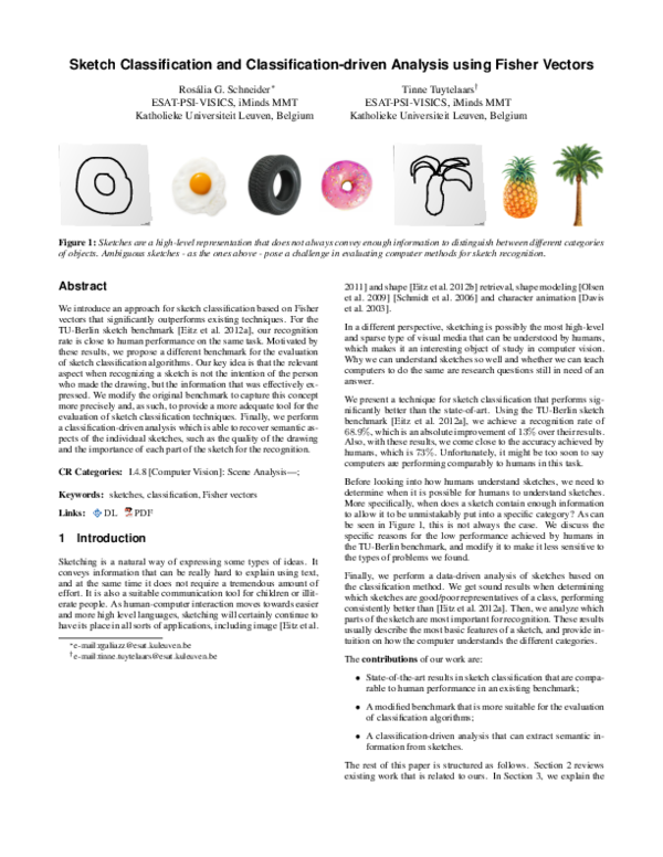 (PDF) Sketch classification and classification-driven analysis using Fisher vectors