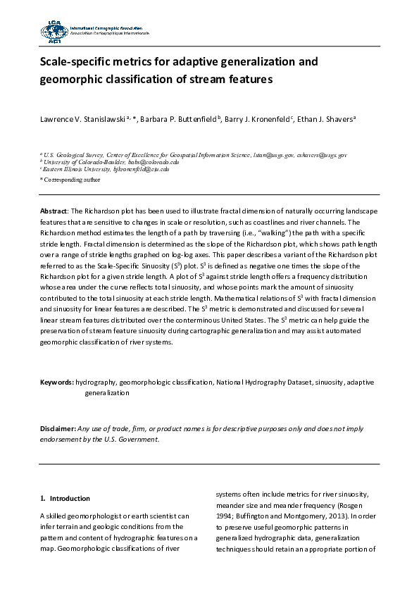 (PDF) Scale-specific metrics for adaptive generalization and geomorphic classification of stream ...