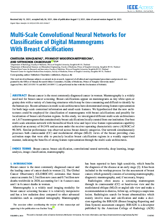 (PDF) Multi-Scale Convolutional Neural Networks for Classification of Digital Mammograms With ...