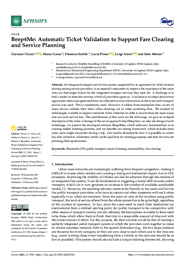 (PDF) Beep4Me: Automatic Ticket Validation to Support Fare Clearing and ...