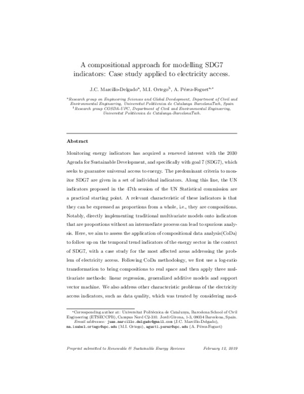 (PDF) A compositional approach for modelling SDG7 indicators: Case study applied to electricity ...