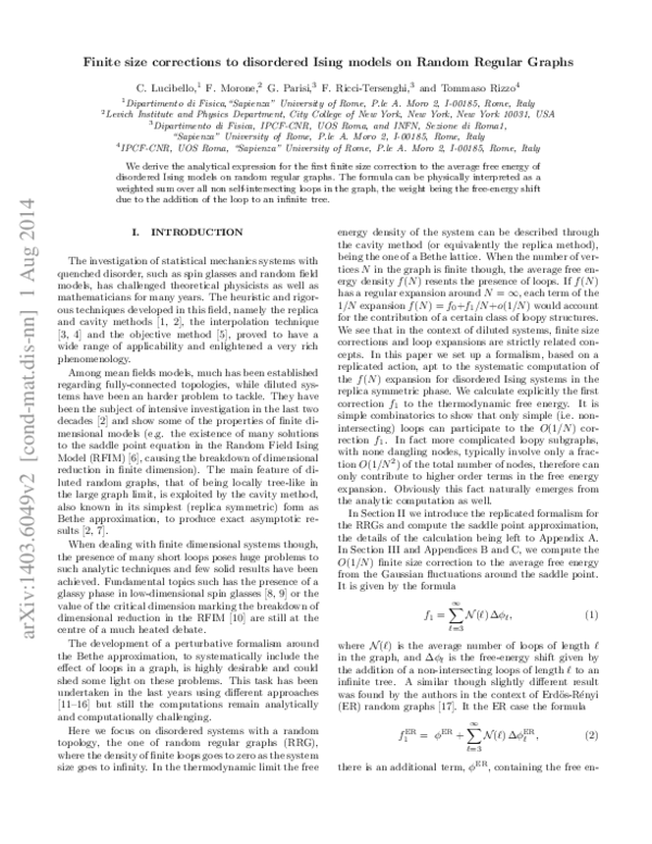 (PDF) Finite-size corrections to disordered Ising models on random regular graphs