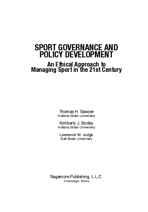 (PDF) Sport governance and policy development: an ethical approach to ...