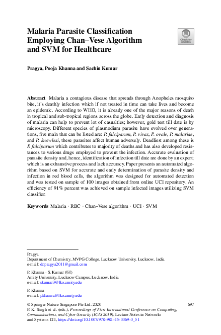 (PDF) Malaria Parasite Classification Employing Chan–Vese Algorithm and ... (PDF) Malaria Parasite Classification Employing Chan–Vese Algorithm and ...