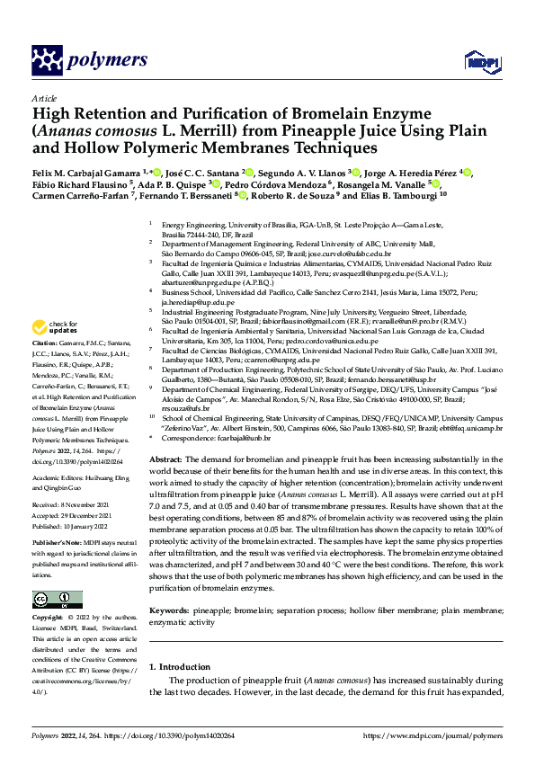 (PDF) High Retention and Purification of Bromelain Enzyme (Ananas ...