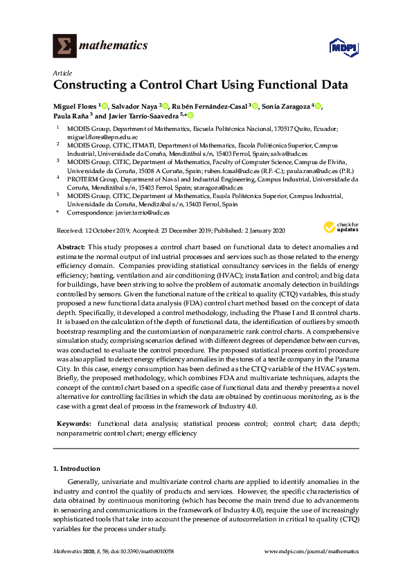 Pdf Constructing A Control Chart Using Functional Data