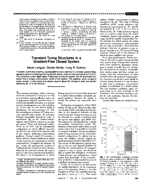 (PDF) Transient Turing Structures in a Gradient-Free Closed System