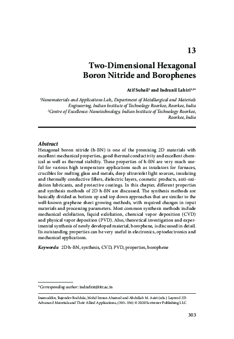 (PDF) Two-Dimensional Hexagonal Boron Nitride and Borophenes