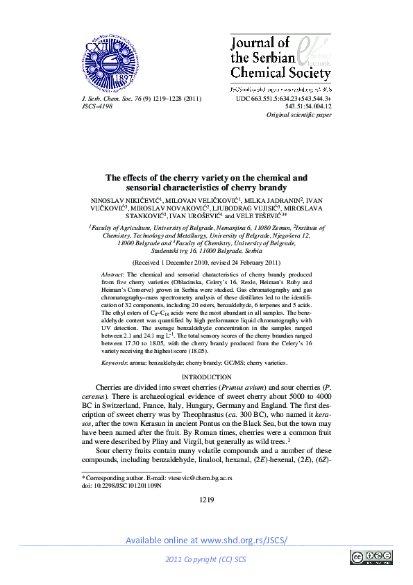 (PDF) The effects of the cherry variety on the chemical and sensorial ...