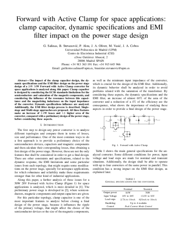 (PDF) Forward with Active Clamp for space applications: clamp capacitor ...