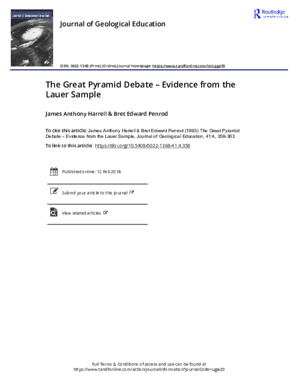 (PDF) The Great Pyramid Debate – Evidence from the Lauer Sample