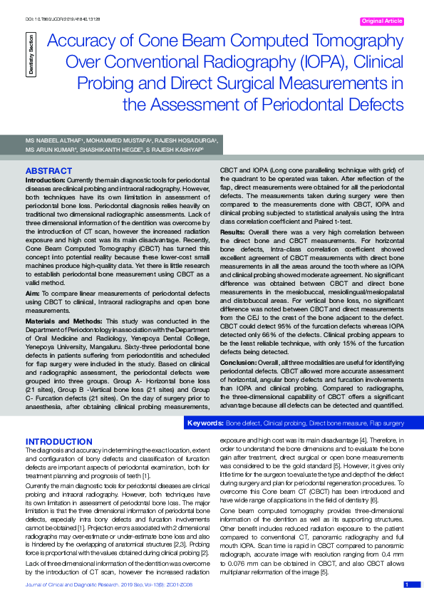 (PDF) Accuracy of Cone Beam Computed Tomography Over Conventional ...