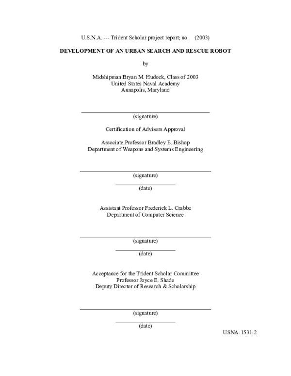 (PDF) Development of an Urban Search and Rescue Robot