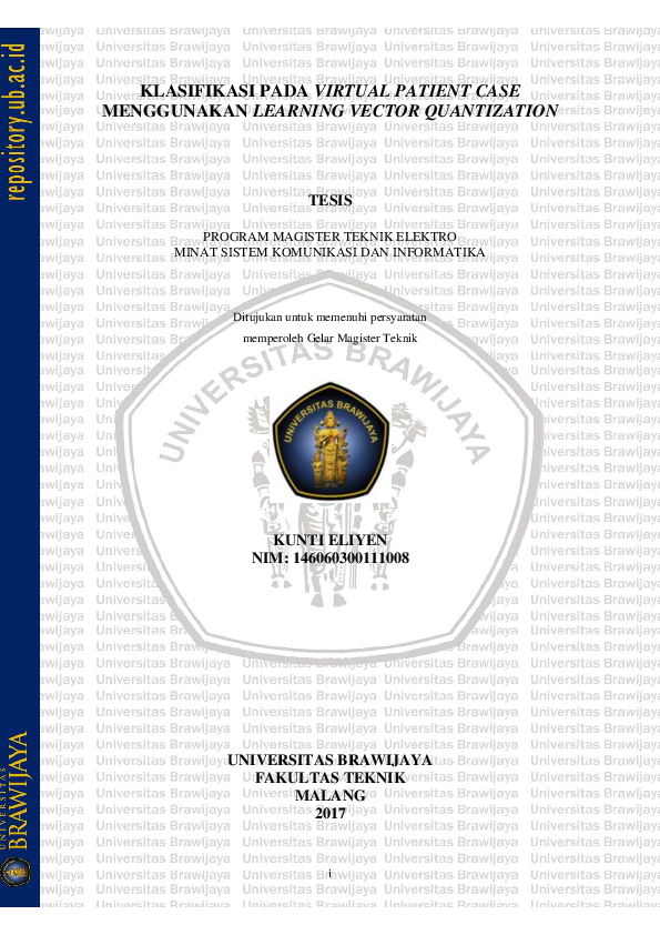 (PDF) Klasifikasi Pada Virtual Patient CaseMenggunakan Learning Vector Quantization