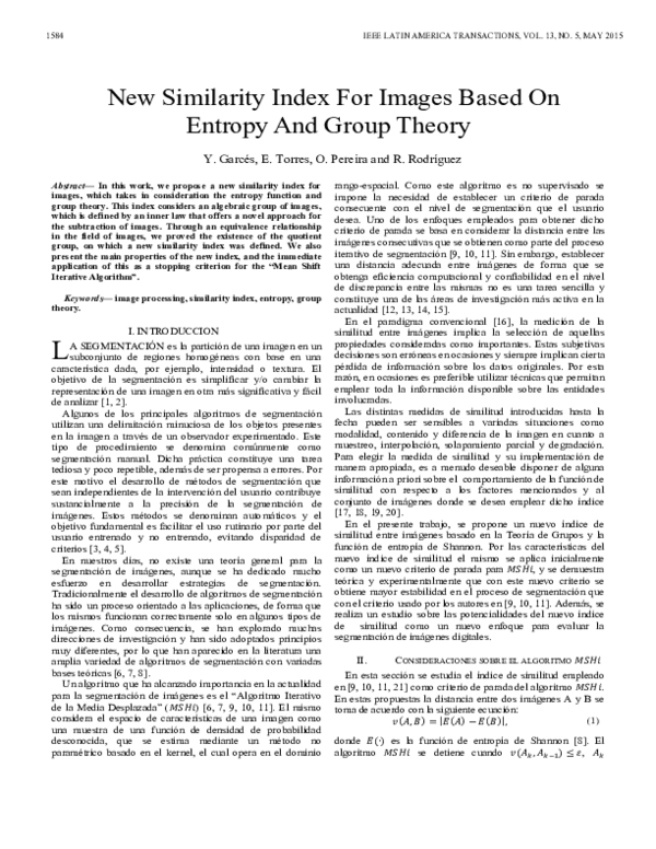 (PDF) New similarity index for images based on entropy and group theory | Esley Torres ...