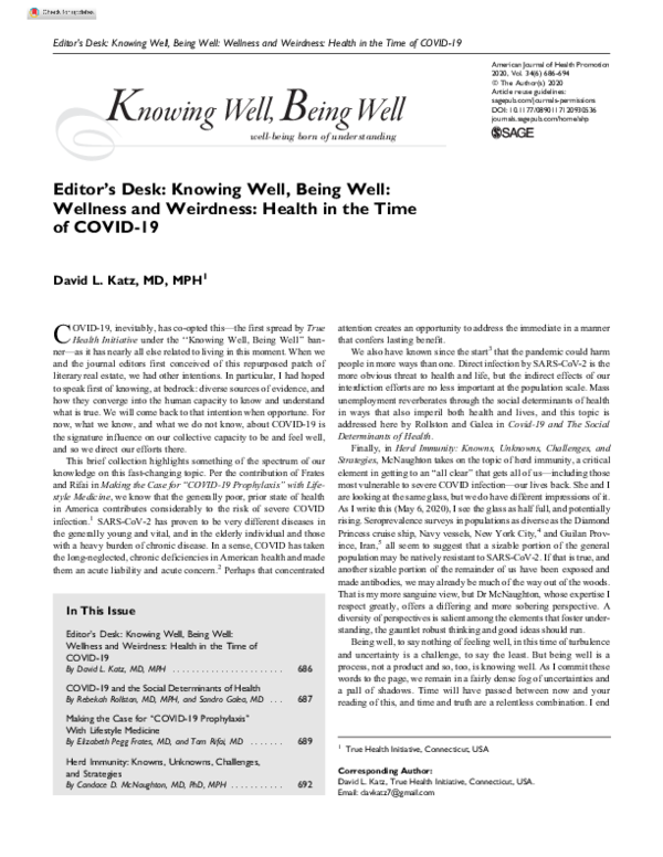 (PDF) Knowing Well, Being Well: well-being born of understanding