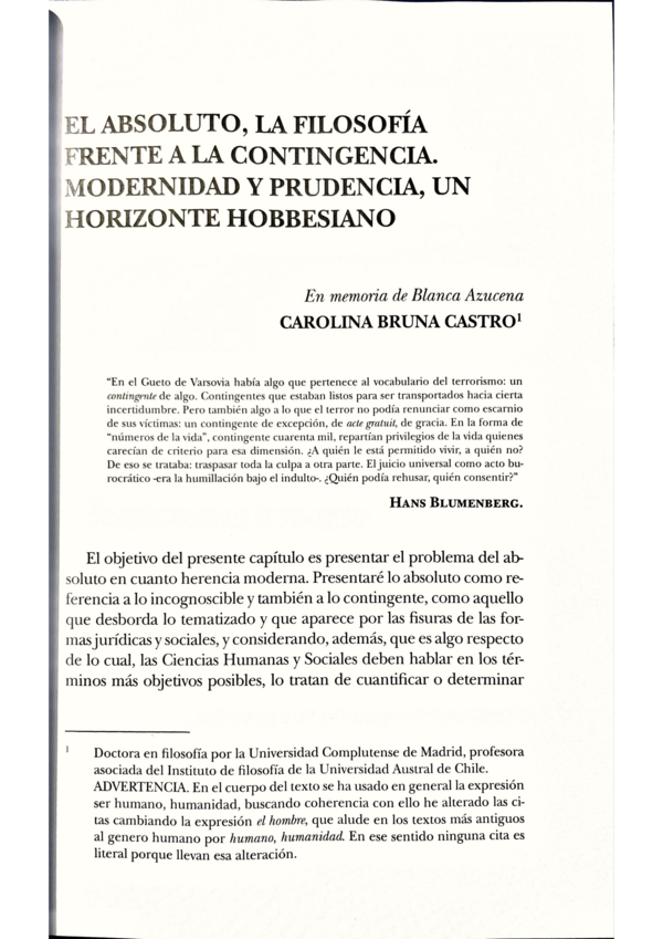 (PDF) El absoluto, la filosofía frente a la contingencia. Horizonte ...