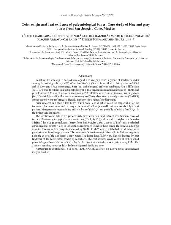 (PDF) Color origin and heat evidence of paleontological bones: Case ...