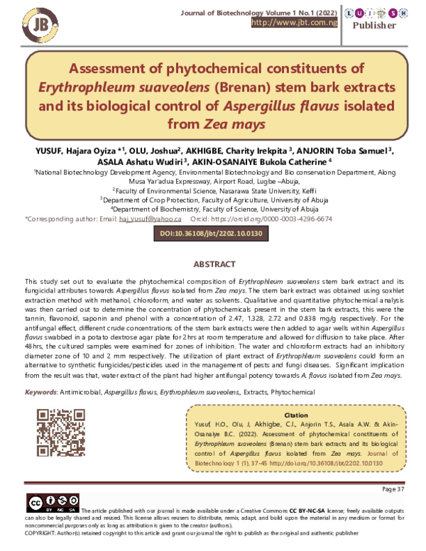 (PDF) Assessment of phytochemical constituents of Erythrophleum ...