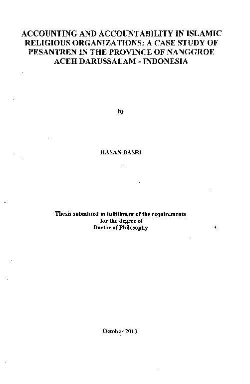 (PDF) Accounting And Accountability In Islamic Religious Organizations ...