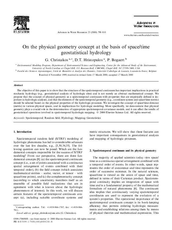 (PDF) On the physical geometry concept at the basis of space/time ...