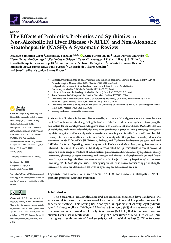 (PDF) The Effects of Probiotics, Prebiotics and Synbiotics in Non-Alcoholic Fat Liver Disease ...