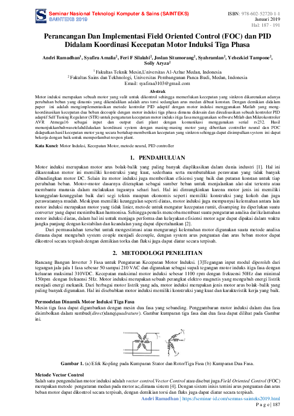 (PDF) Perancangan Dan Implementasi Field Oriented Control (FOC) dan PID ...