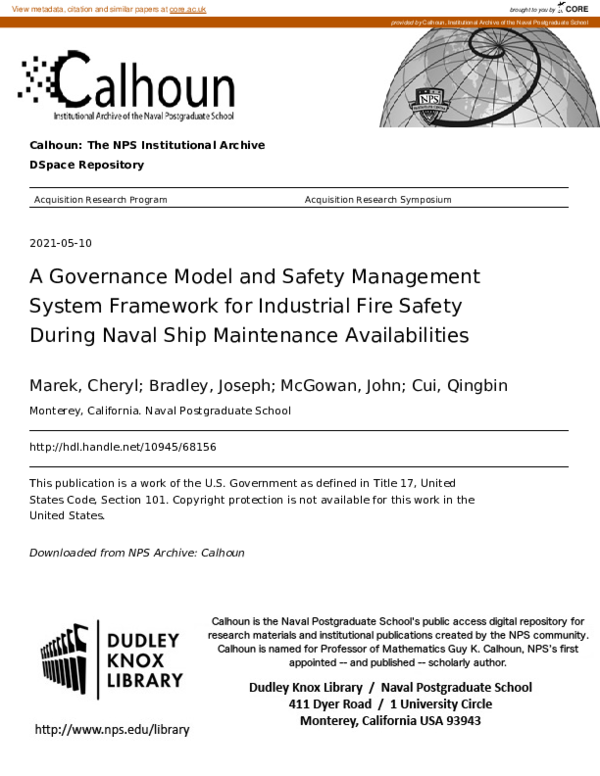 (PDF) A Governance Model and Safety Management System Framework for ...