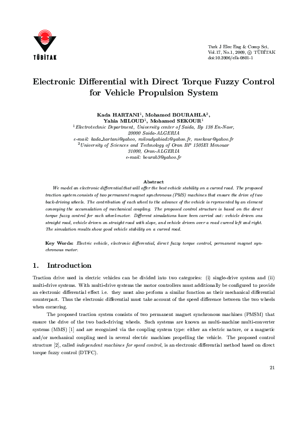 (PDF) Electronic Differential with Backstepping Control for Vehicle ...