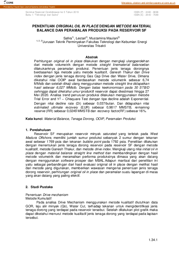 (PDF) Penentuan Original Oil in Place Dengan Metode Material Balance ...