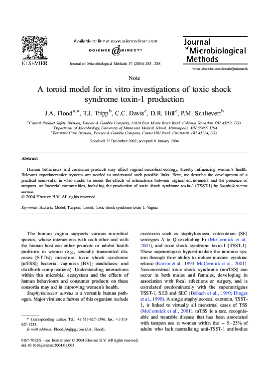 (PDF) A toroid model for in vitro investigations of toxic shock ...