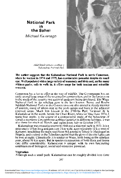 (PDF) National Park in the Sahel