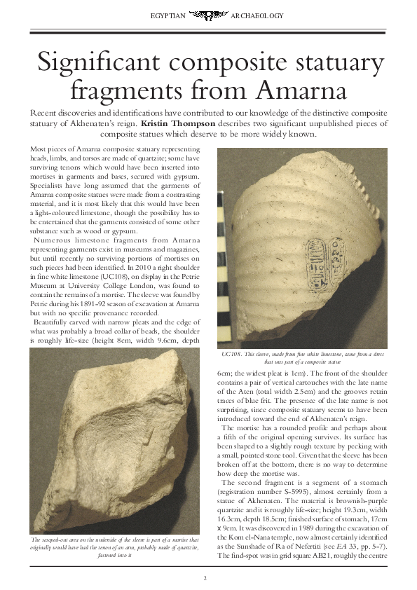 (PDF) Significant composite statuary fragments from Amarna