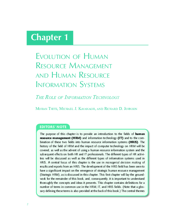 (PDF) Evolution of human resource management & human resource ...