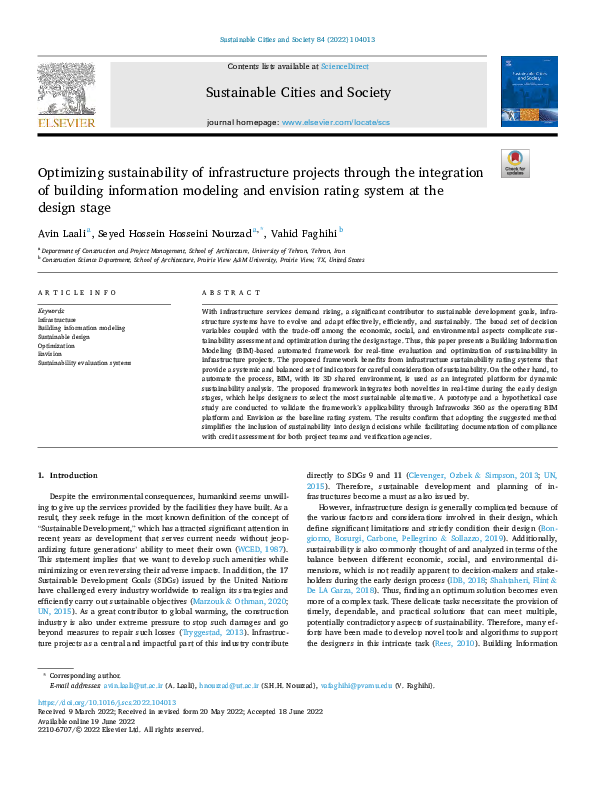 (PDF) Optimizing sustainability of infrastructure projects through the ... (PDF) Optimizing sustainability of infrastructure projects through the ...