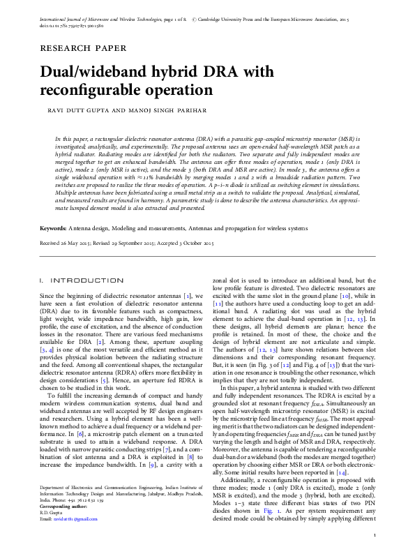 Pdf Dual Wideband Hybrid Dra With Reconfigurable Operation