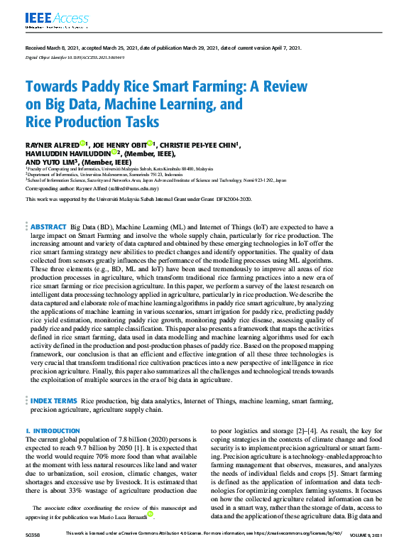 (PDF) Towards Paddy Rice Smart Farming: A Review on Big Data, Machine ...