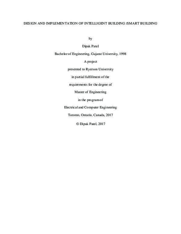 (PDF) Design and implementation of intelligent building / smart building