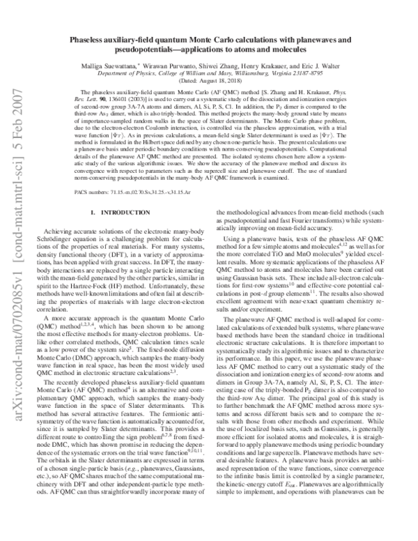 (PDF) Pseudopotentials—Applications to Atoms and Molecules | Malliga Suewattana - Academia.edu