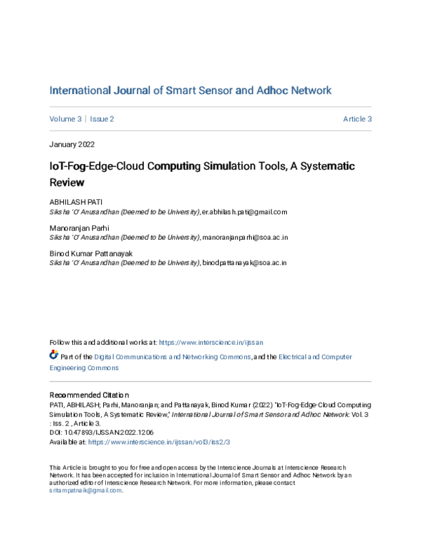 Pdf Iot Fog Edge Cloud Computing Simulation Tools A Systematic Review