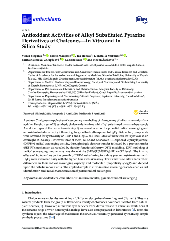 (PDF) Antioxidant Activities of Alkyl Substituted Pyrazine Derivatives ...