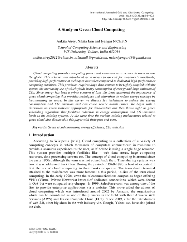 (PDF) A Study on Green Cloud Computing