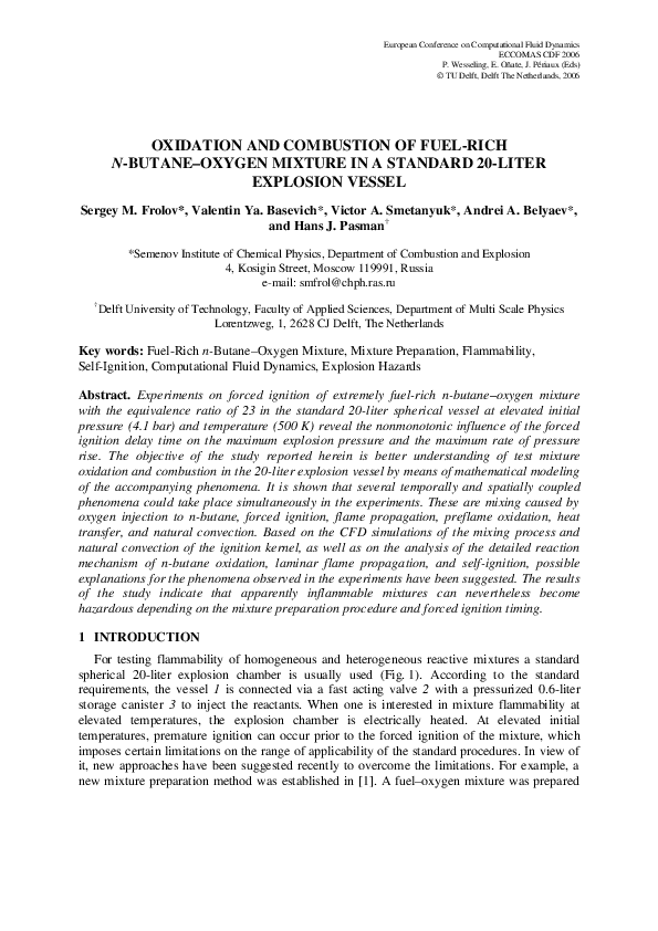 (PDF) Oxidation and Combustion of Fuel-Rich N-Butane-Oxygen Mixture in ...