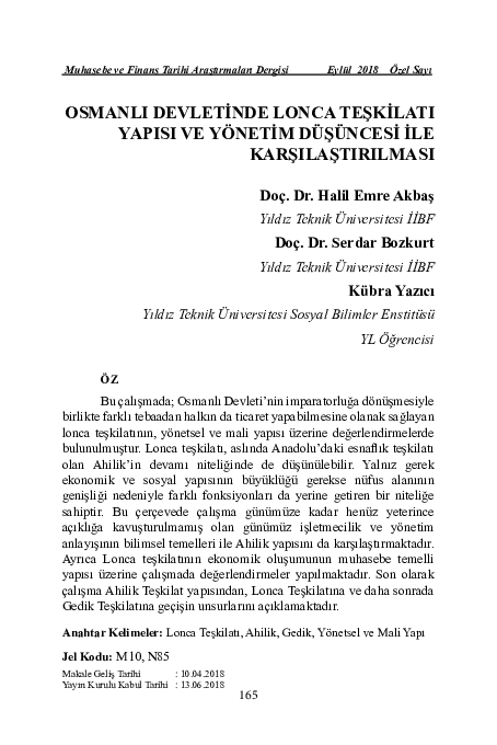 (PDF) Osmanlı Devletinde Lonca Teşkilatı Yapısı ve Yönetim Düşüncesi ...