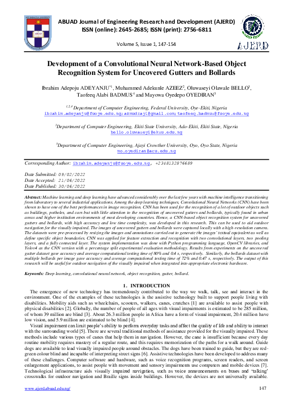 Pdf Development Of A Convolutional Neural Network Based Object Recognition System For