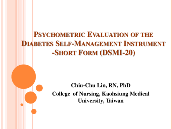 (PDF) Psychometric evaluation of the Diabetes Self-Management ...