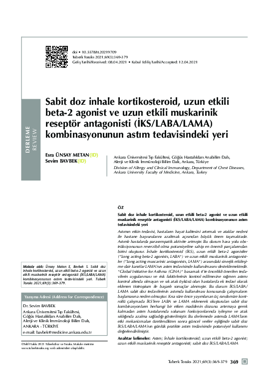 (PDF) Sabit doz inhale kortikosteroid, uzun etkili beta-2 agonist ve ...