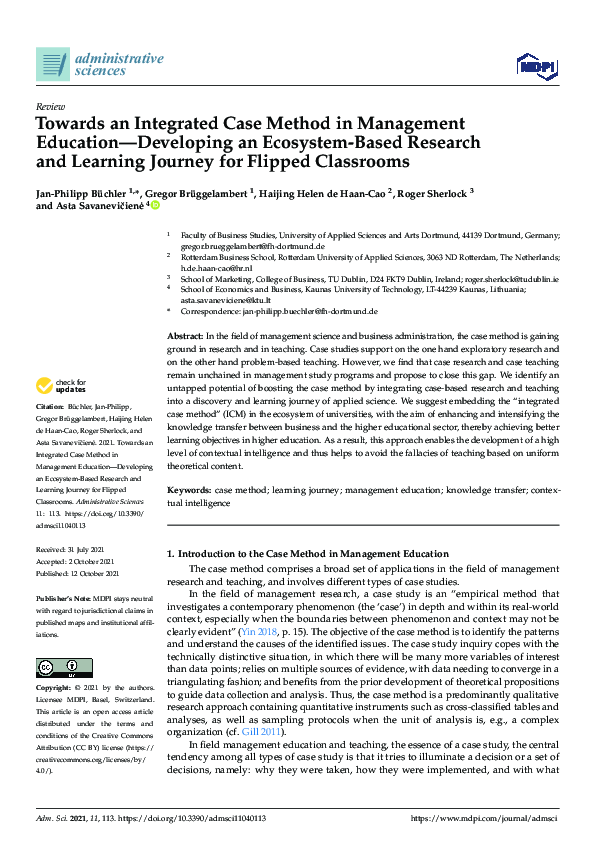 (PDF) Towards an Integrated Case Method in Management Education ...