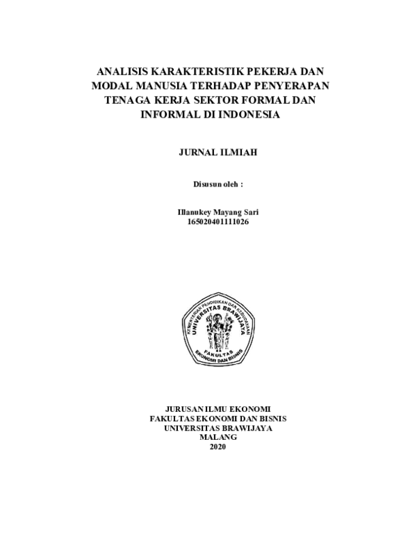 (PDF) Analisis Karakteristik Pekerja Dan Modal Manusia Terhadap ...
