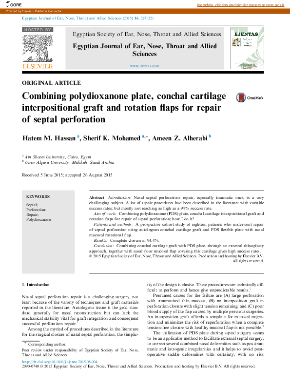(PDF) Combining polydioxanone plate, conchal cartilage interpositional ...